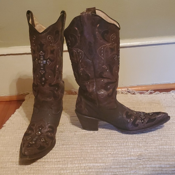Corral | Shoes | Corral Python Swarovski Crystal Cross Boots | Poshmark